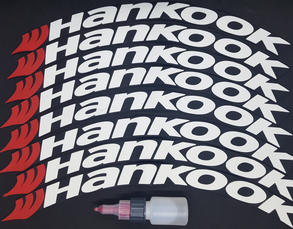 HANKOOK Tyre Stickers - Full Car Set (8 Stickers - 2 Per Tyre) – J9 ...