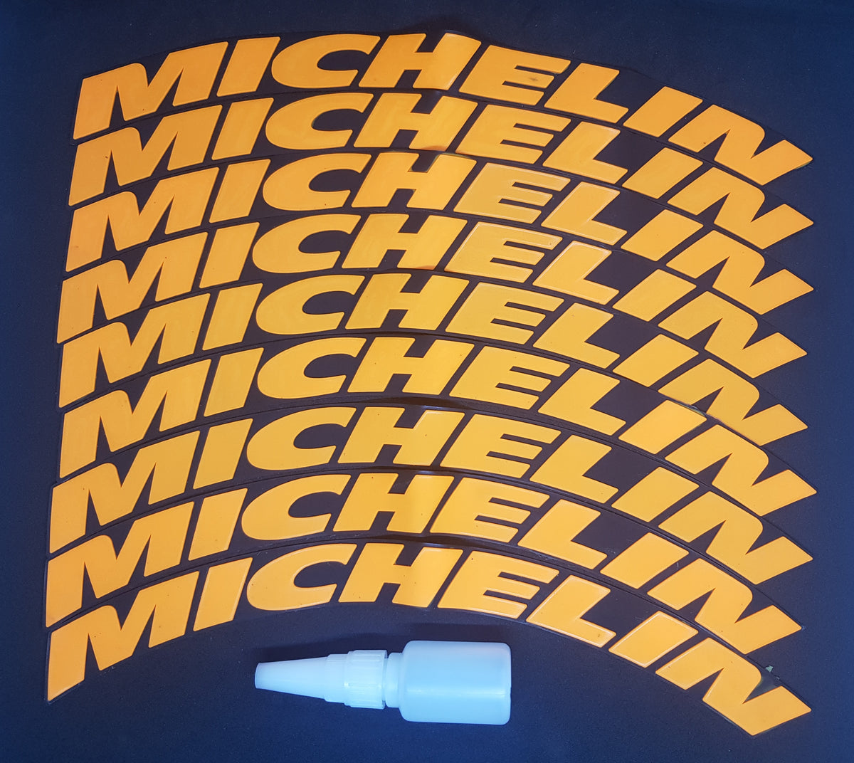 Orange MICHELIN Tyre Stickers - Full Car Set (8 Stickers - 2 Per Tyre ...